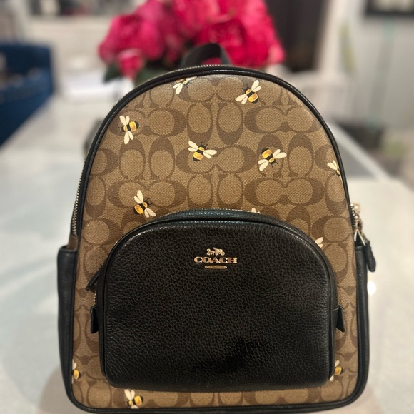 Coach | Bags | Coach Tan And Black Womens Backpack With Bee Accents ...